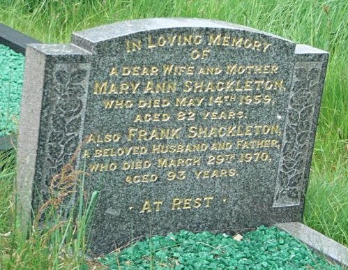 Briercliffe burials - Shackleton